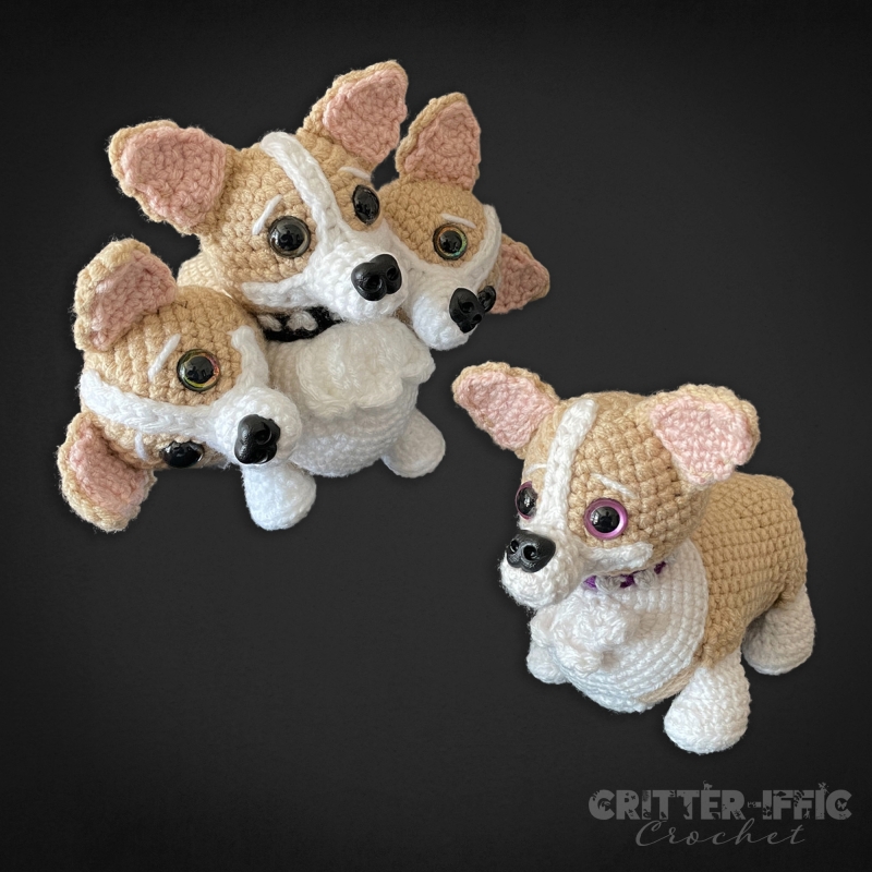 Crowley the Corgi Cerberus amigurumi pattern - Amigurumi.com