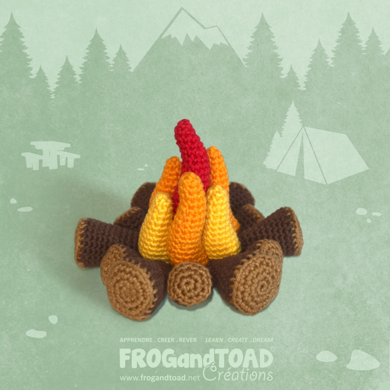 Campfire - Wood Log Fire Camping amigurumi pattern - Amigurumi.com