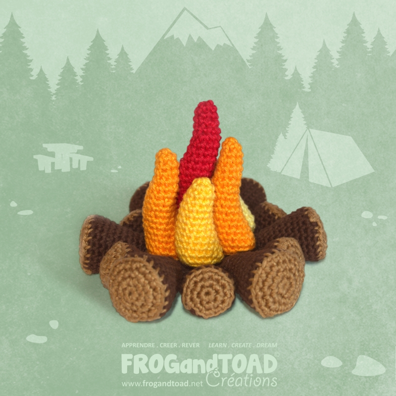Campfire - Wood Log Fire Camping amigurumi pattern - Amigurumi.com