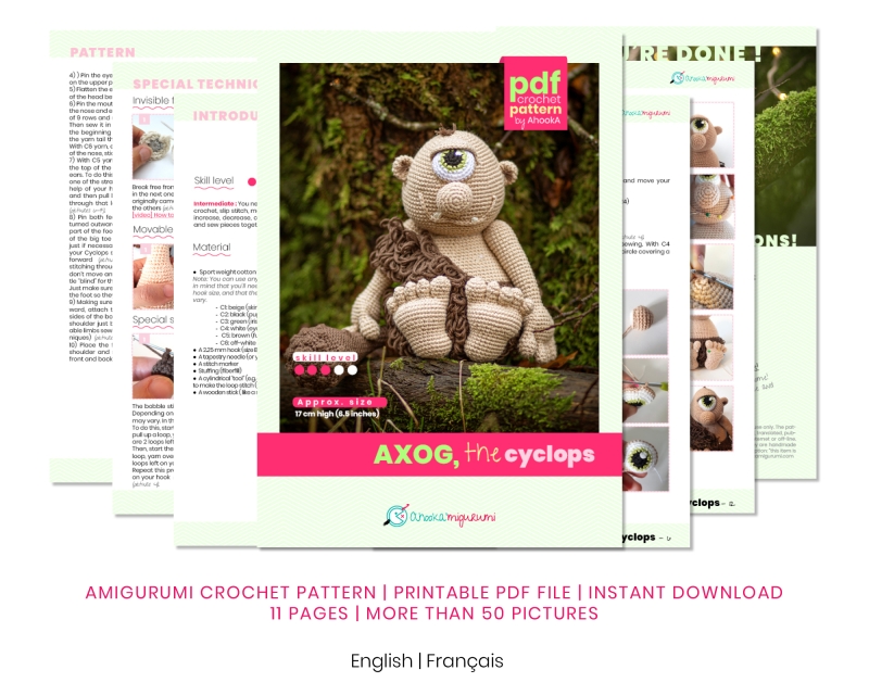 Axog, the cyclops amigurumi pattern - Amigurumi.com