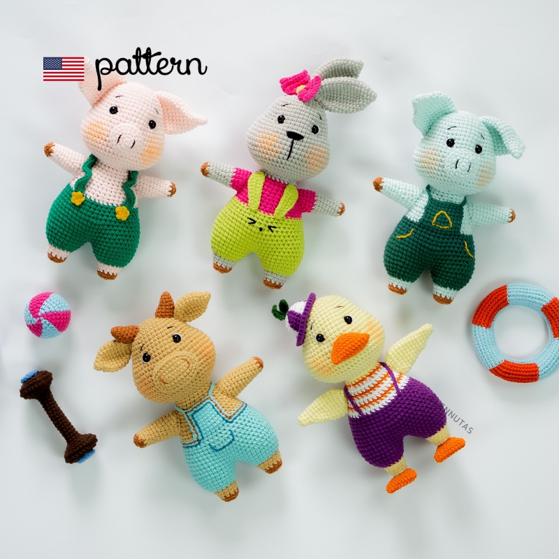 Fit Farmyard Friends Bundle amigurumi pattern - Amigurumi.com