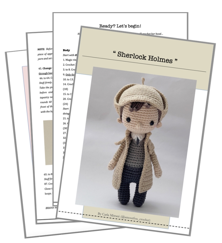 Sherlock Holmes amigurumi pattern - Amigurumi.com