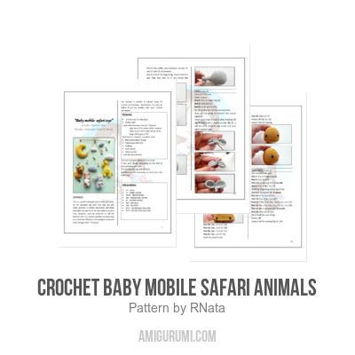 Crochet Baby Mobile Safari Animals amigurumi pattern - Amigurumi.com