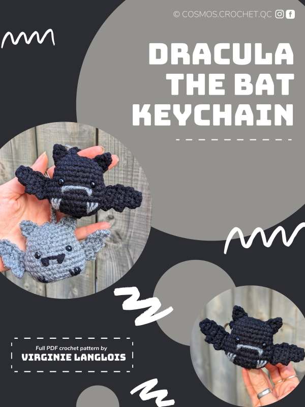 Dracula the bat crochet keychain amigurumi pattern - Amigurumi.com