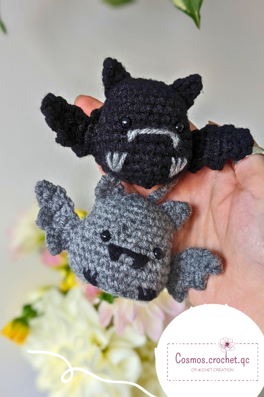 Dracula the bat crochet keychain amigurumi pattern - Amigurumi.com