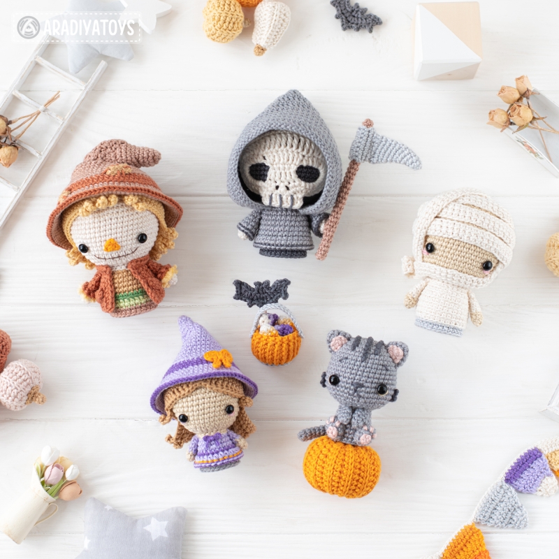 Halloween Minis set 3 amigurumi pattern - Amigurumi.com