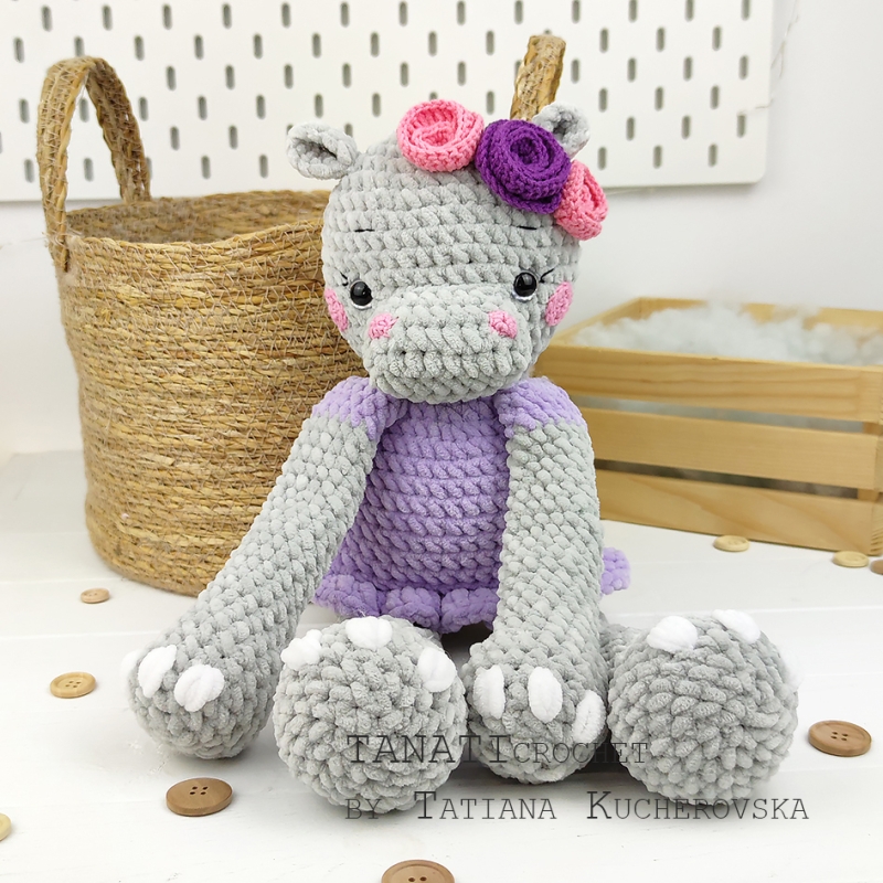 Hippo crochet pattern/Plush hippo amigurumi pattern - Amigurumi.com