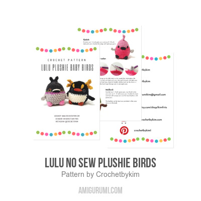 LULU no sew plushie birds amigurumi pattern - Amigurumi.com