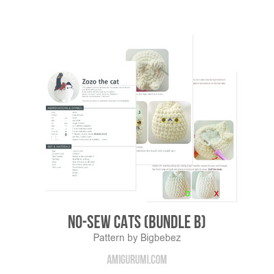 No-sew cats (bundle B) amigurumi pattern - Amigurumi.com