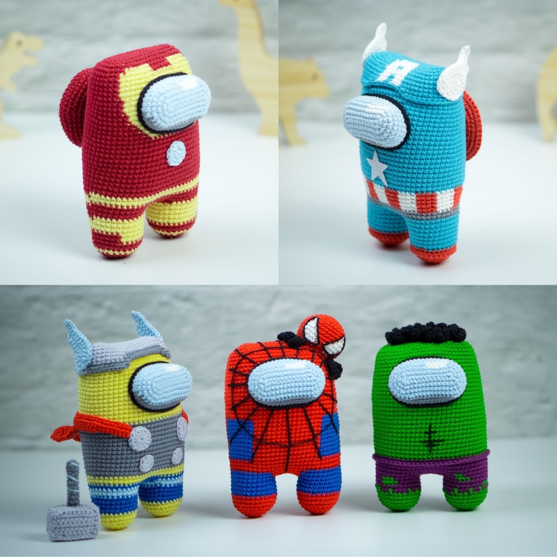 Among Us Superheroes amigurumi pattern - Amigurumi.com