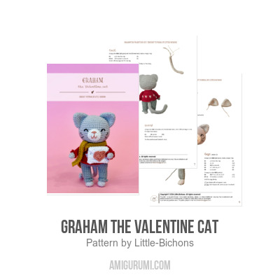 Graham the Valentine Cat amigurumi pattern - Amigurumi.com