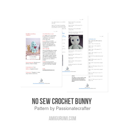 No Sew Crochet Bunny amigurumi pattern - Amigurumi.com