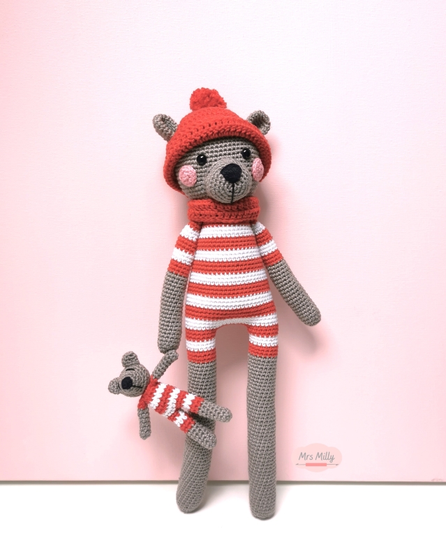 Long Leg brown bear Bo amigurumi pattern - Amigurumi.com