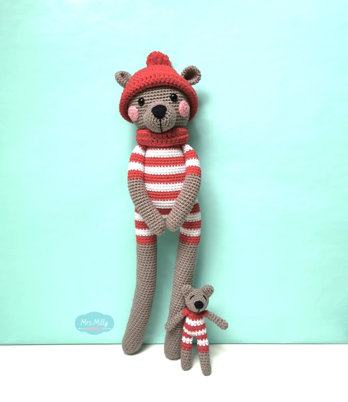 Long Leg brown bear Bo amigurumi pattern - Amigurumi.com