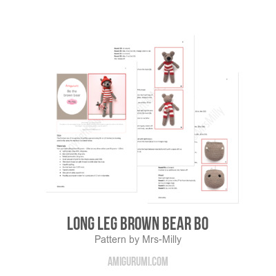 Long Leg brown bear Bo amigurumi pattern - Amigurumi.com