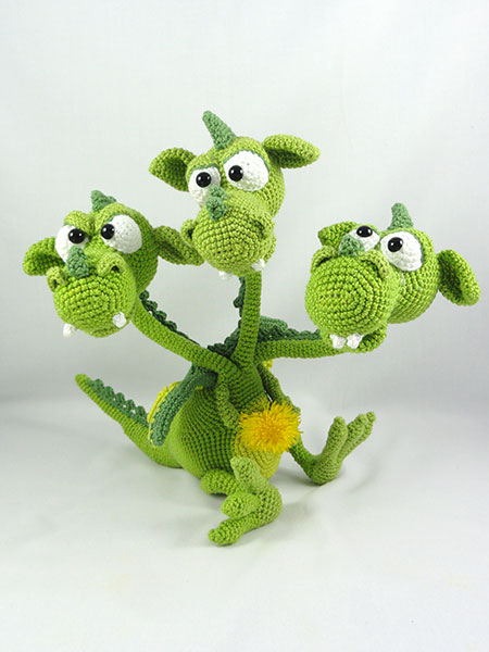 Brutus Brian Boris the three headed dragon amigurumi pattern ...