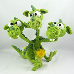 Brutus Brian Boris the three headed dragon amigurumi pattern ...