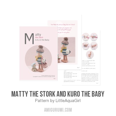 Matty the stork and Kuro the baby amigurumi pattern - Amigurumi.com