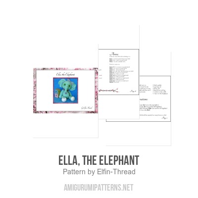 Ella, the Elephant amigurumi pattern - Amigurumi.com