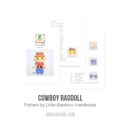 Cowboy Ragdoll amigurumi pattern - Amigurumi.com