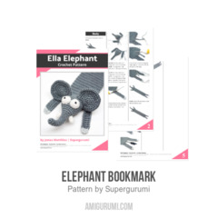 Elephant Bookmark amigurumi pattern - Amigurumi.com