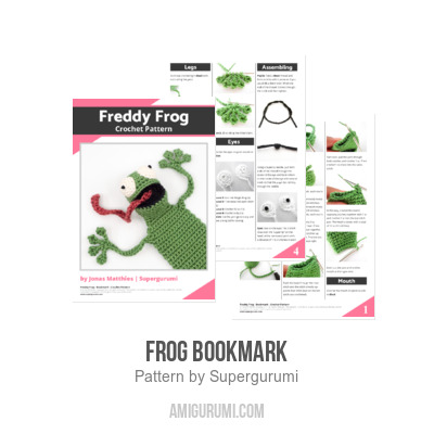 Frog Bookmark amigurumi pattern - Amigurumi.com