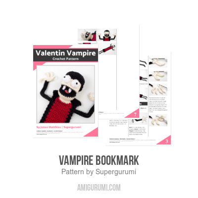 Vampire Bookmark amigurumi pattern - Amigurumi.com