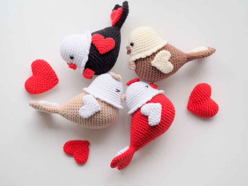 Valentine Birds amigurumi pattern - Amigurumi.com