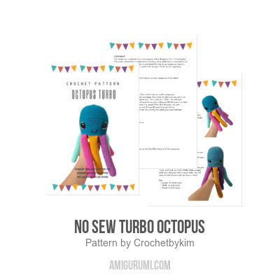 No sew Turbo Octopus amigurumi pattern - Amigurumi.com