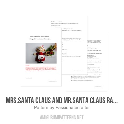Mrs.Santa Claus and Mr.Santa Claus ragdoll amigurumi pattern ...
