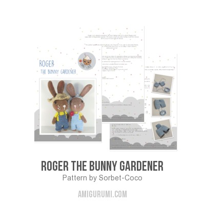 Roger the bunny gardener amigurumi pattern - Amigurumi.com