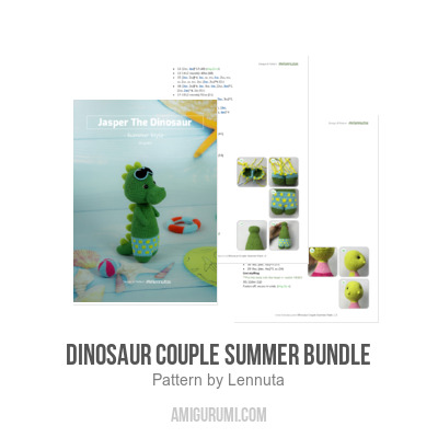 Dinosaur Couple Summer Bundle amigurumi pattern - Amigurumi.com