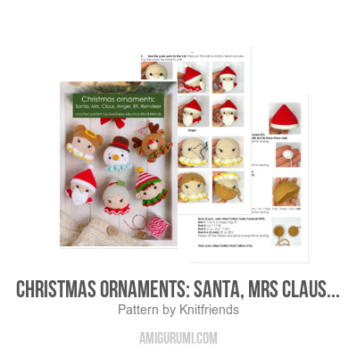 Christmas ornaments: Santa, Mrs Claus, Angel, Reindeer, Elf, Snowman ...