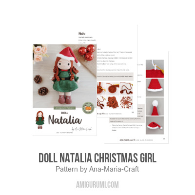 Doll Natalia Christmas Girl amigurumi pattern - Amigurumi.com