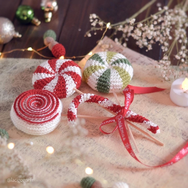 Four Christmas Candy Canes Amigurumi Pattern Amigurumi