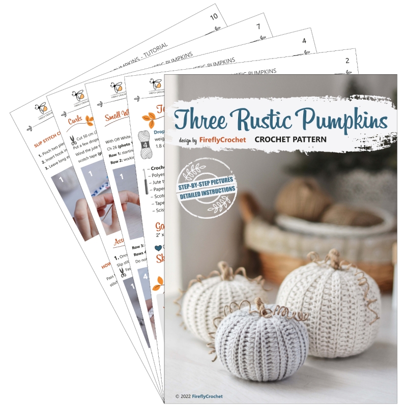 Three Rustic Pumpkins amigurumi pattern - Amigurumi.com