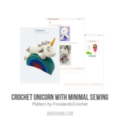 Crochet unicorn with minimal sewing amigurumi pattern - Amigurumi.com