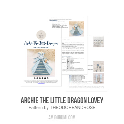 Archie The Little Dragon Lovey amigurumi pattern - Amigurumi.com