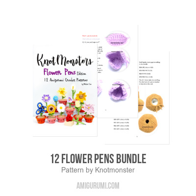 12 Flower Pens Bundle amigurumi pattern - Amigurumi.com