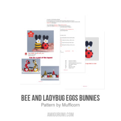 Bee and Ladybug Eggs Bunnies amigurumi pattern - Amigurumi.com