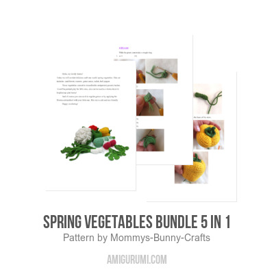Spring vegetables bundle 5 in 1 amigurumi pattern - Amigurumi.com
