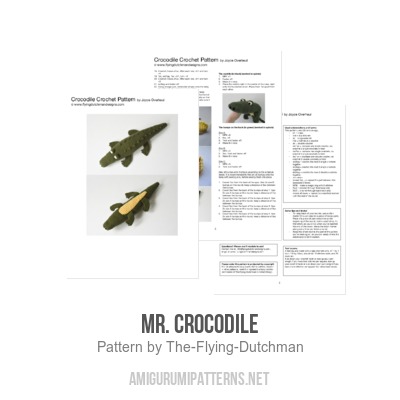 Mr. Crocodile amigurumi pattern - Amigurumi.com