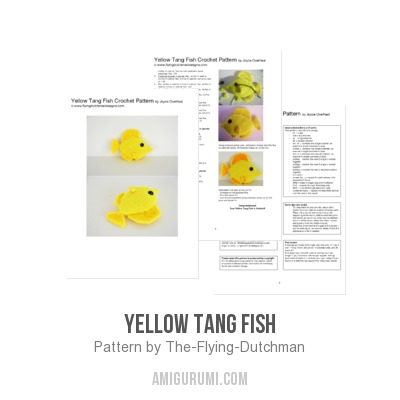 Yellow Tang Fish amigurumi pattern - Amigurumi.com