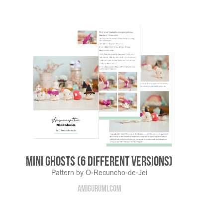 Mini Ghosts (6 different versions) amigurumi pattern - Amigurumi.com