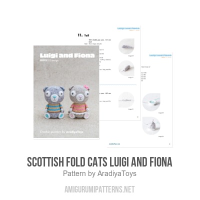 Scottish Fold Cats Luigi and Fiona amigurumi pattern - Amigurumi.com