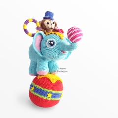 Lola the Little Elephant and Timi the Agile Monkey amigurumi pattern ...