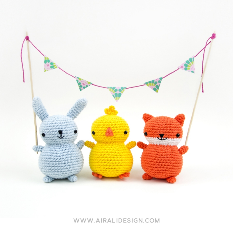 Chubby friends: bunny, chick and fox amigurumi pattern - Amigurumi.com