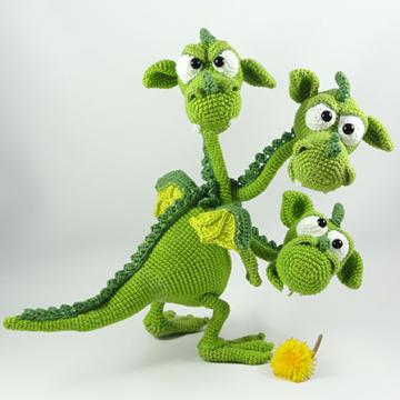 Brutus Brian Boris the three headed dragon amigurumi pattern ...